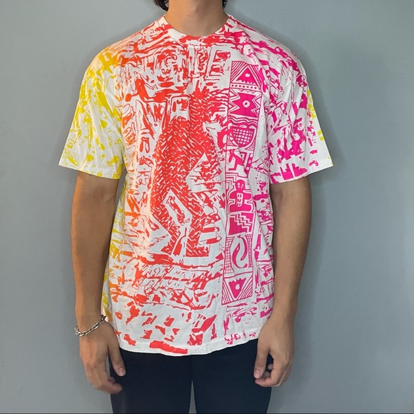 Vintage | Shirts | Vintage 9s Single Stitch Colorblocked Surfer Crazy ...